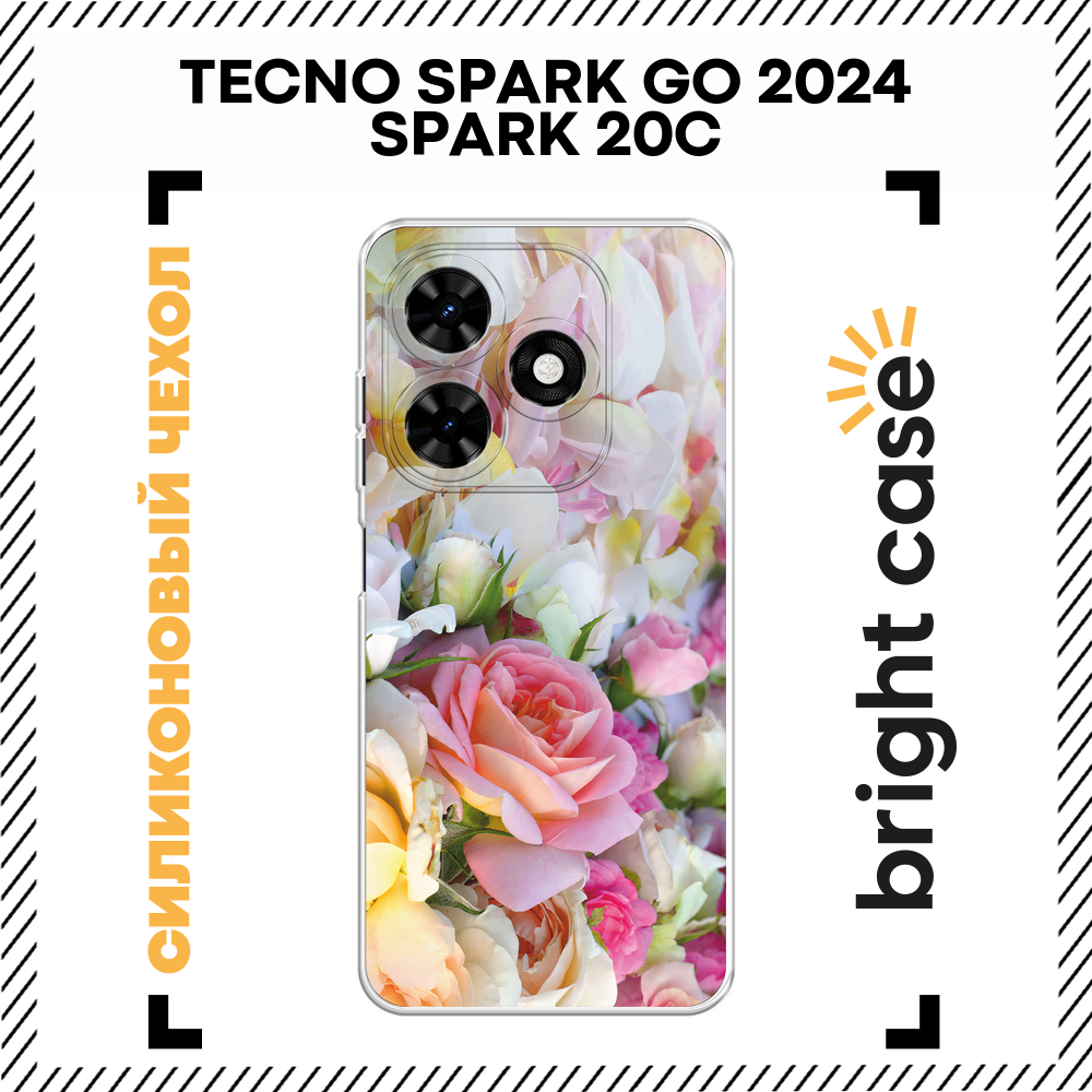 Чехол на Tecno Spark Go 2024/Spark 20C / Текно Спарк Го 2024/Спарк 20C с принтом Утренние розы