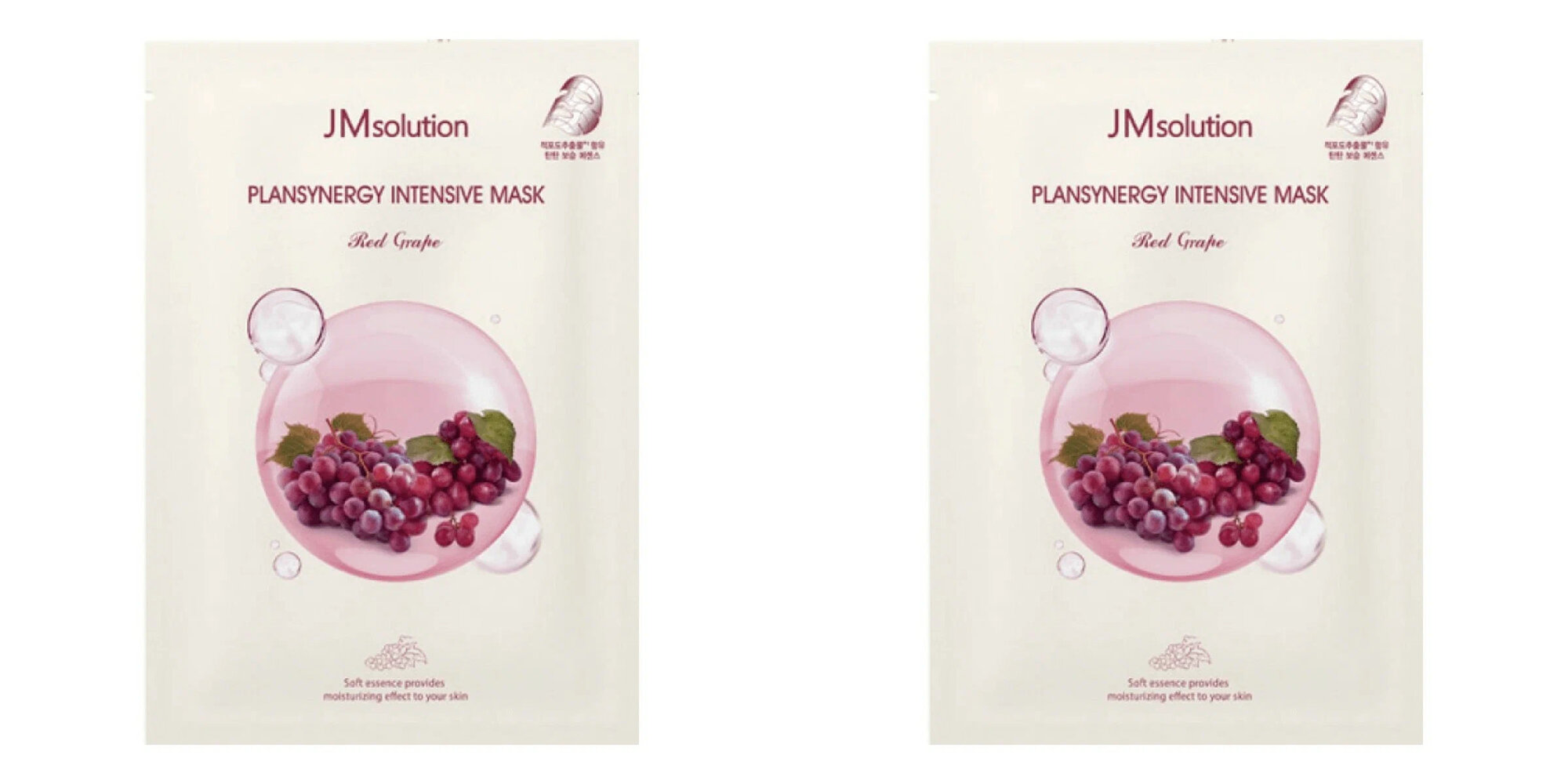 Тканевая маска для лица Jmsolution укрепляющая с красным виноградом, Plansynergy Intensive Mask Red Grape, 30 мл, 2 шт