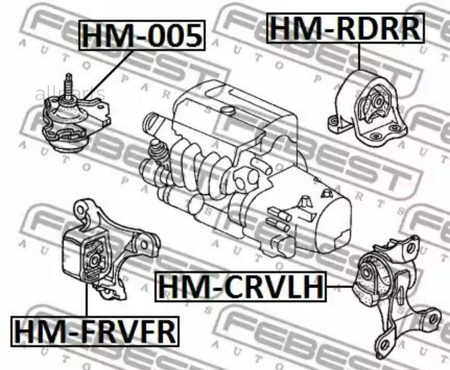 FEBEST HMCRVLH подушка ДВС левая!\ Honda CR-V 01-06