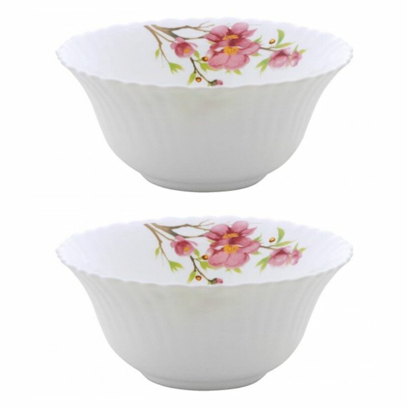 MFK Салатник Ветка сакуры, упрочненое стекло ,15см, 2шт