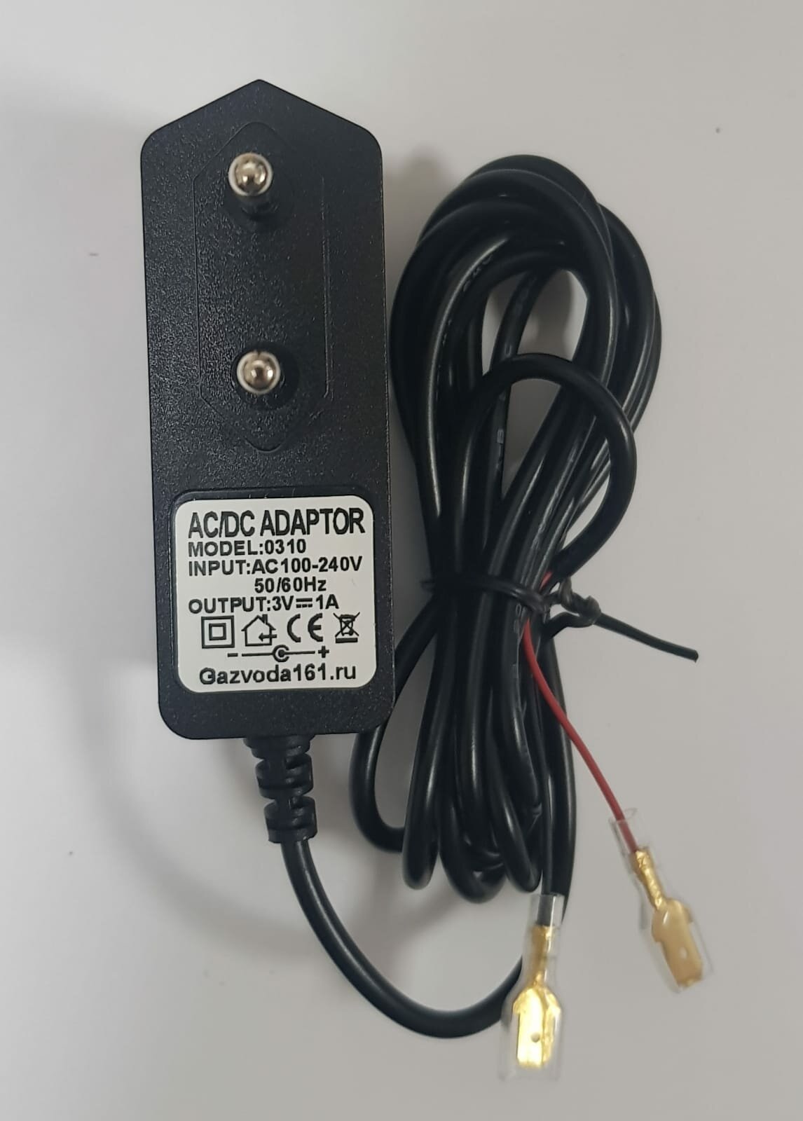 Блок питания 3 V для газовой колонки с клемами. Длина провода 190 см