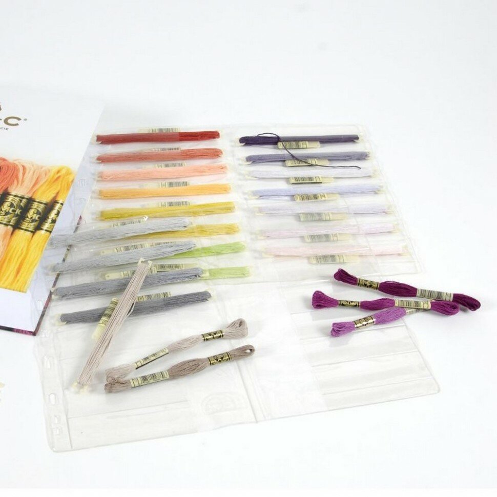 DMC #U1242L Пластиковый файл для хранения мулине на косточках, 19 х 28 (38 х 28) см