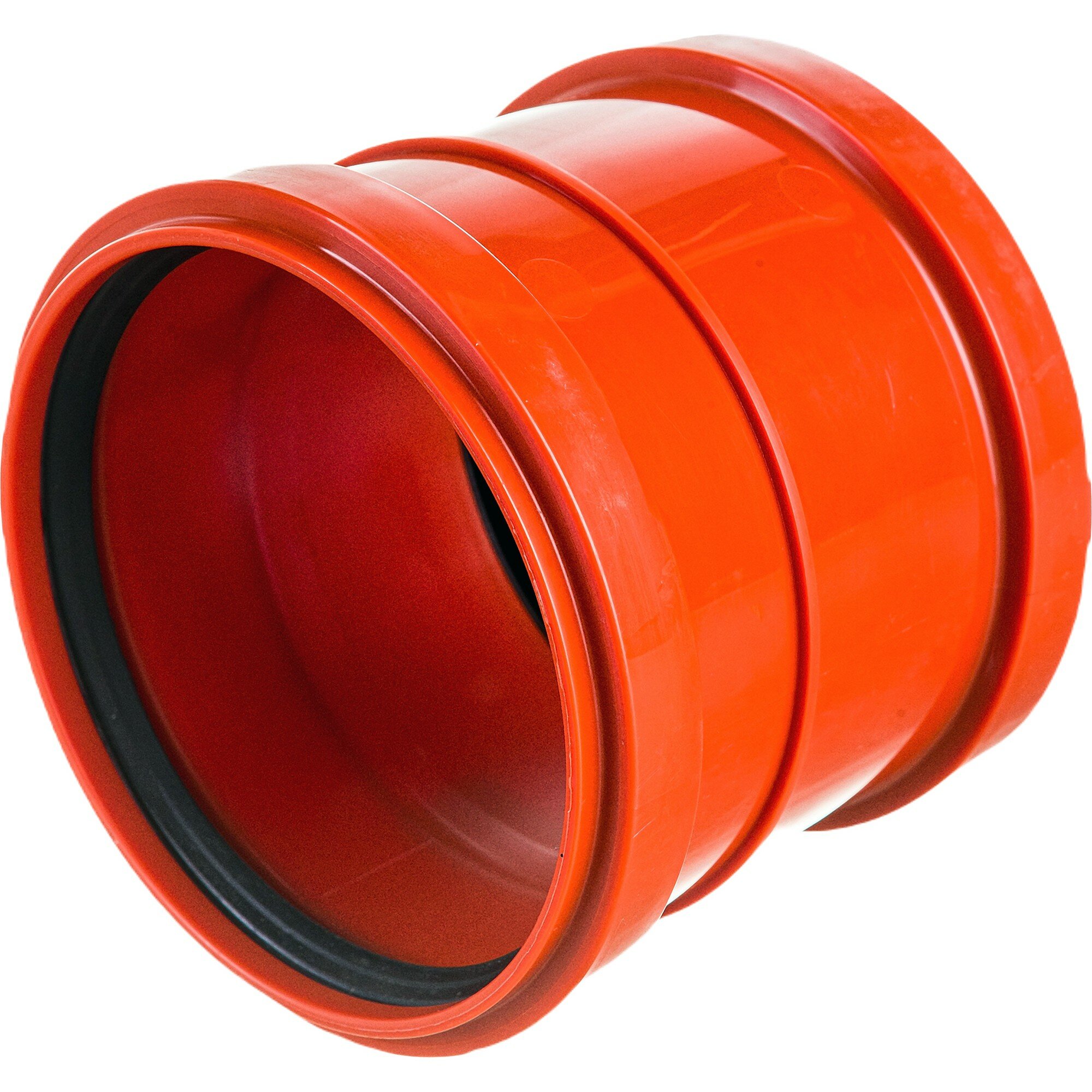 Муфта 110 мм, для наружной канализации, с буртом, рыжая, ПОЛИТЭК | 200012110