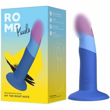 Реалистичный фаллоимитатор ROMP Piccolo разноцветный 14 см, на присоске, разноцветный, мягкий фаллоимитатор для женщин