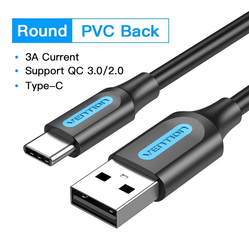 Кабель Vention USB Type-C 1м, черный