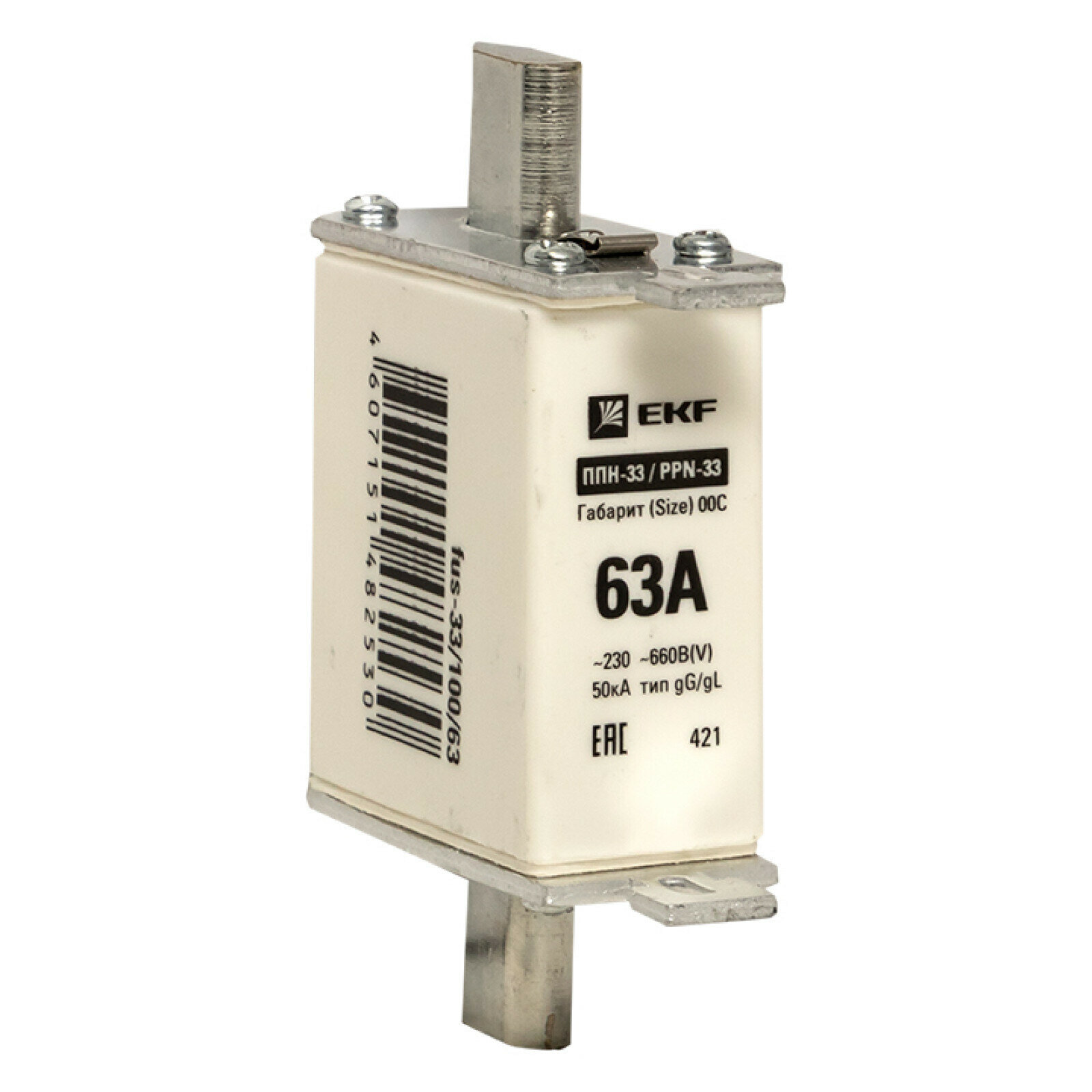 Плавкая вставка ППН-33 100/ 63А габарит 00С EKF - 1 шт