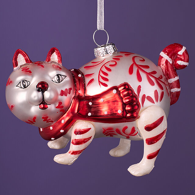 Елочная игрушка Сказочный Кот Арлин 12 см, подвеска, стекло, Winter Deco, 4060294