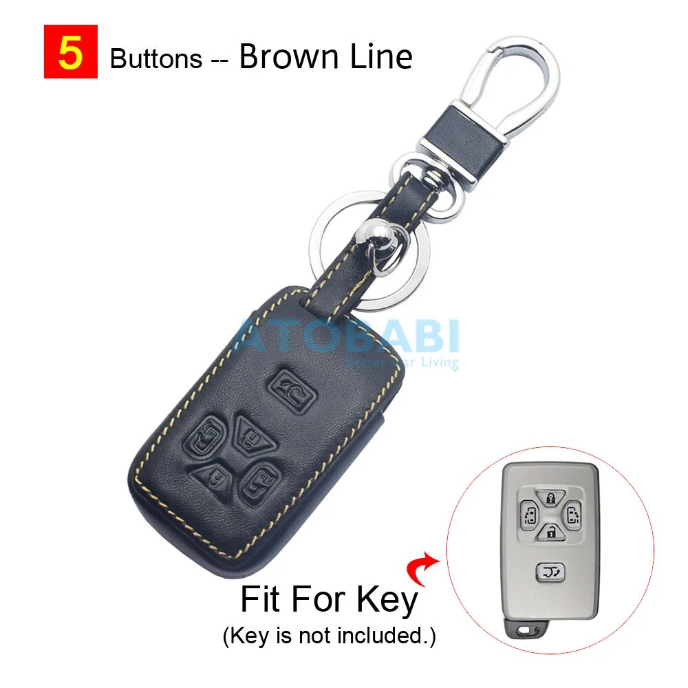 Кожаный чехол ATOBABI для автомобильных ключей для Toyota Alphard Vellfire Previa Estima Isis Ноя Вокси смарт-пульт дистанционного управления Fobs защитный чехол Brown Line
