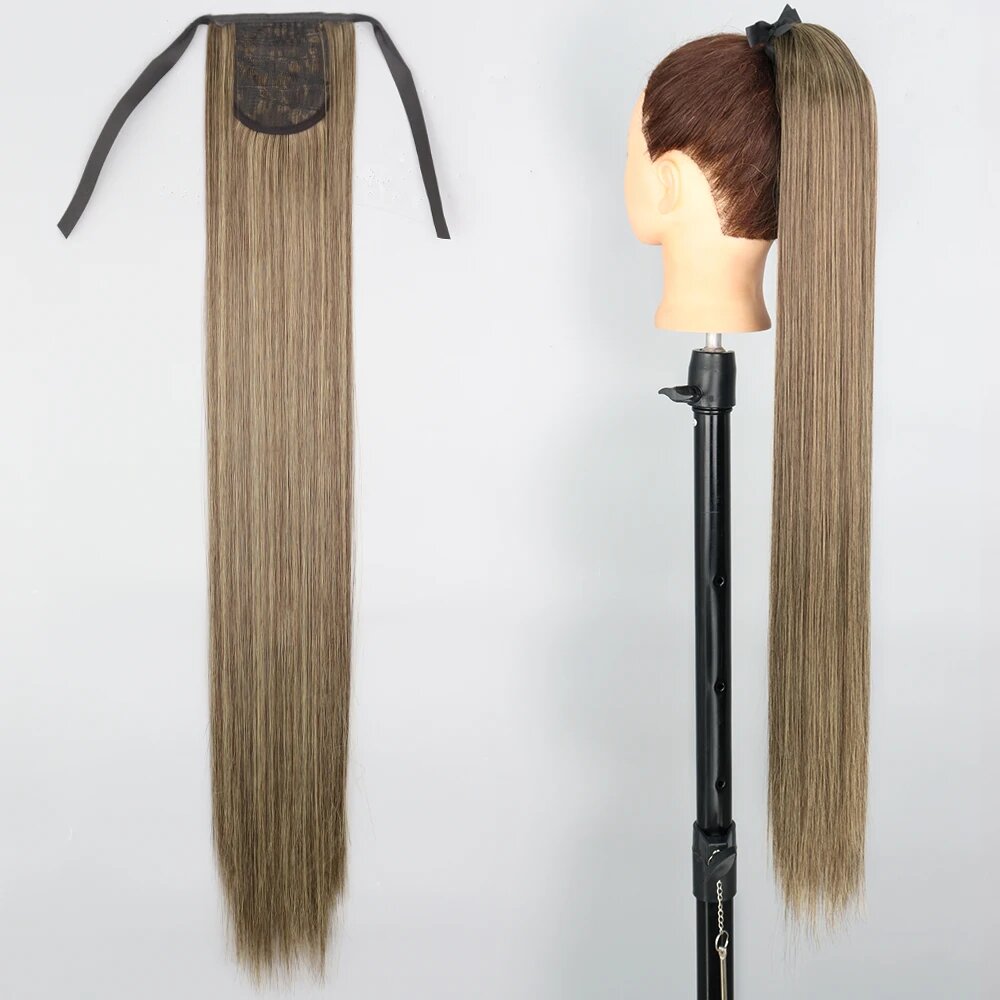 Синтетические длинные волнистые волосы LISI HAIR хвост 85см черный коричневый