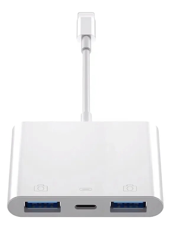 8-контактный адаптер USB Lightning-USB OTG для U-диска, мыши, клавиатуры, зарядки камеры, 3 IN 1