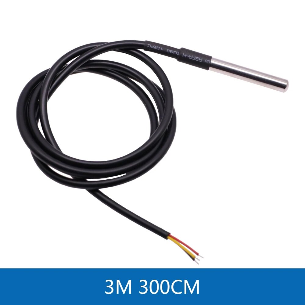 Датчик температуры из нержавеющей стали DS18B20, водонепроницаемый зонд для Arduino, 1 м, 2 м, 3 м, 18b20, для набора «сделай сам»