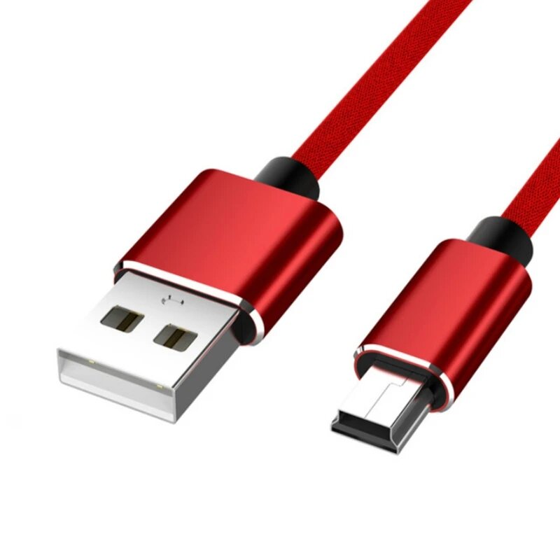 Плетеный USB 2.0 кабель Type A — Mini B 1 метр Red