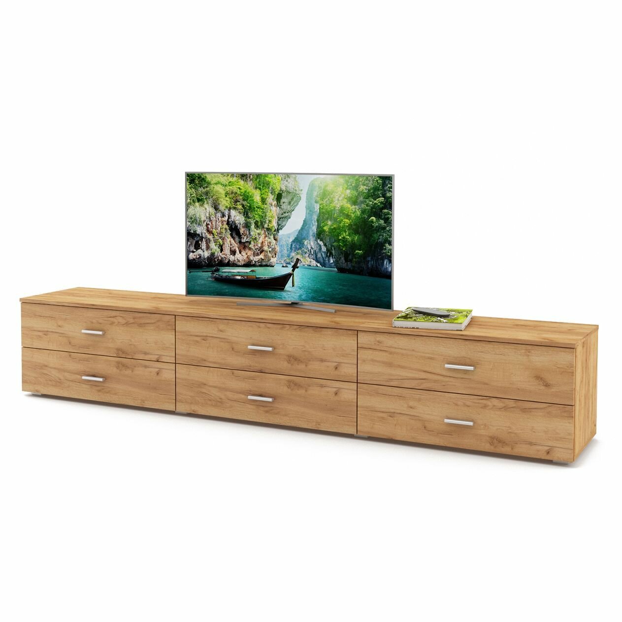 Тумба ТВ МФ Владимир "Марко" , ЛДСП, дуб золотистый, 240х40х43 см