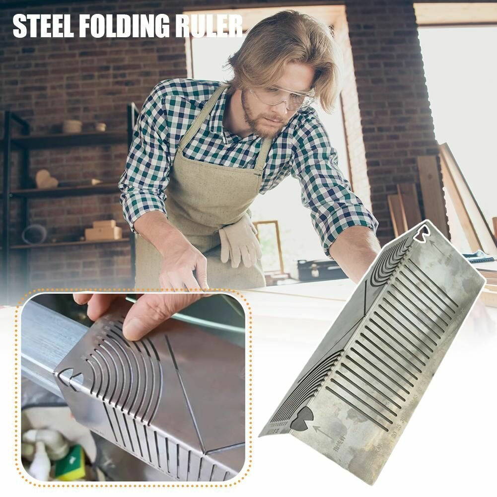 Многофункциональная фигурная четырехсторонняя линейка Складная линейка из нержавеющей стали