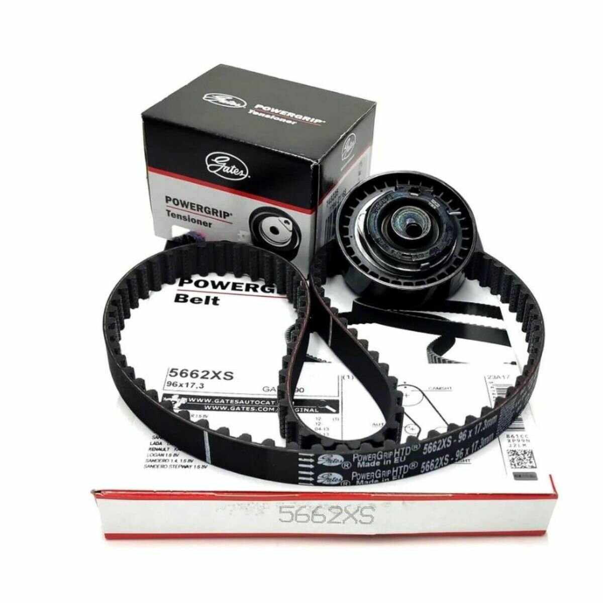 Ремень ГРМ + Ролик Gates для (Рено Логан, Сандеро) RENAULT LOGAN/SANDERO K7M 1,6/K7J 1,4, 8кл, Лада Ларгус (Lada Largus) 8кл, Gates оригинал