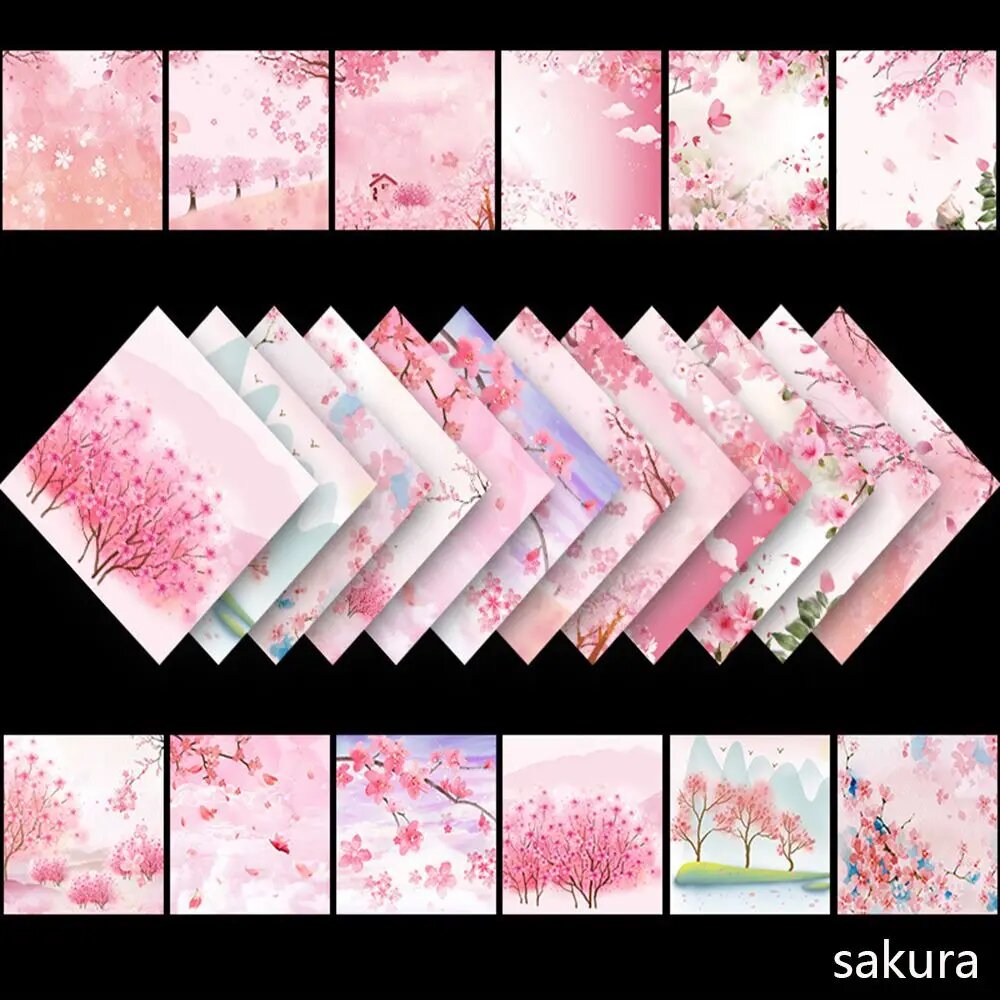 Квадратная крафт-бумага для оригами, Sakura, 50 листов