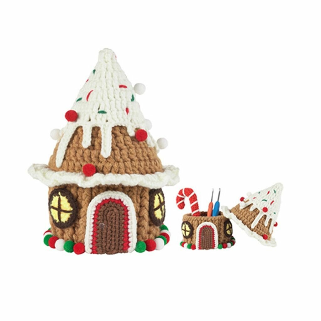 Рождественские наборы для вязания крючком своими руками начинающих, стартовый набор с милыми животными клубками пряжи, аксессуары