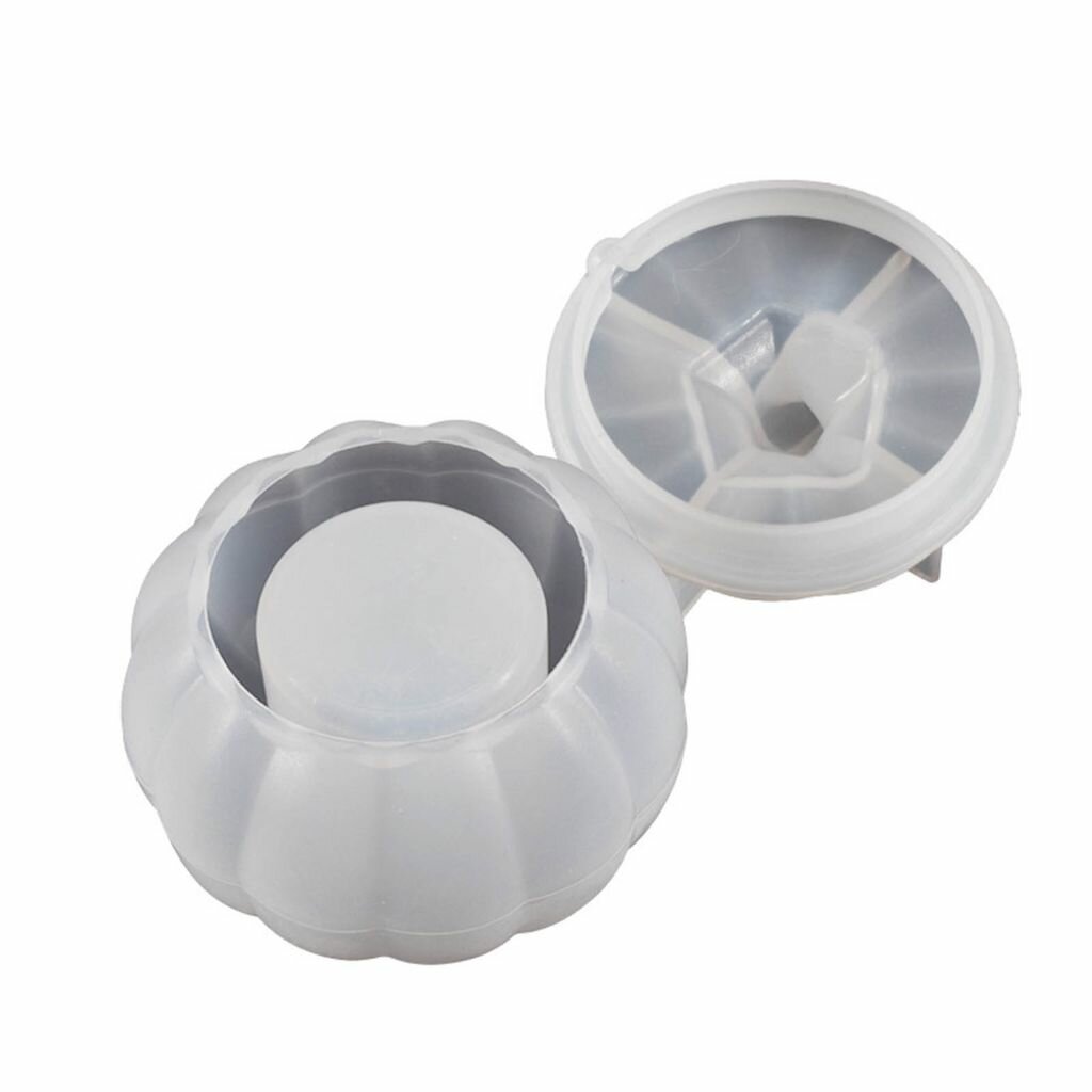 Силиконовая прессформа для смолы тыква с крышкой, 3D форма для ручного творчества, хранения украшений и декора на Хэллоуин, Pumpkin Box Mold