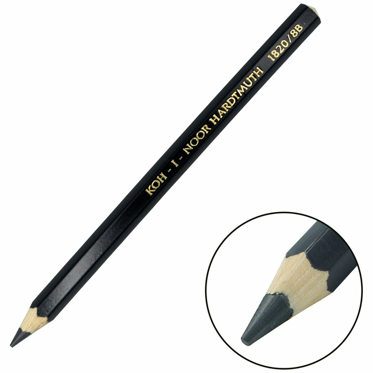Карандаш чернографитный Koh-I-Noor Jumbo 1820 (8B, шестигранный) (182008B015KS), 12шт.