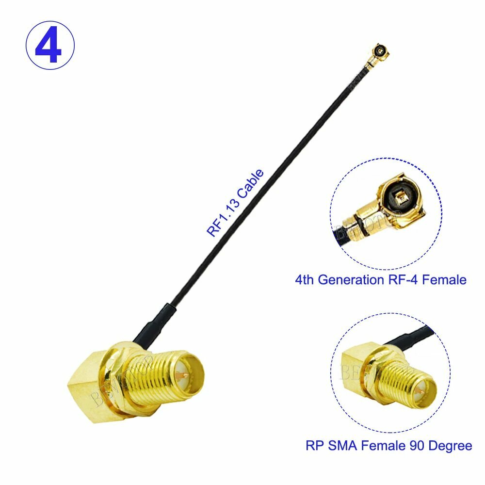Кабель RF1.13 RPSMA F90 - RF-4F 20CM