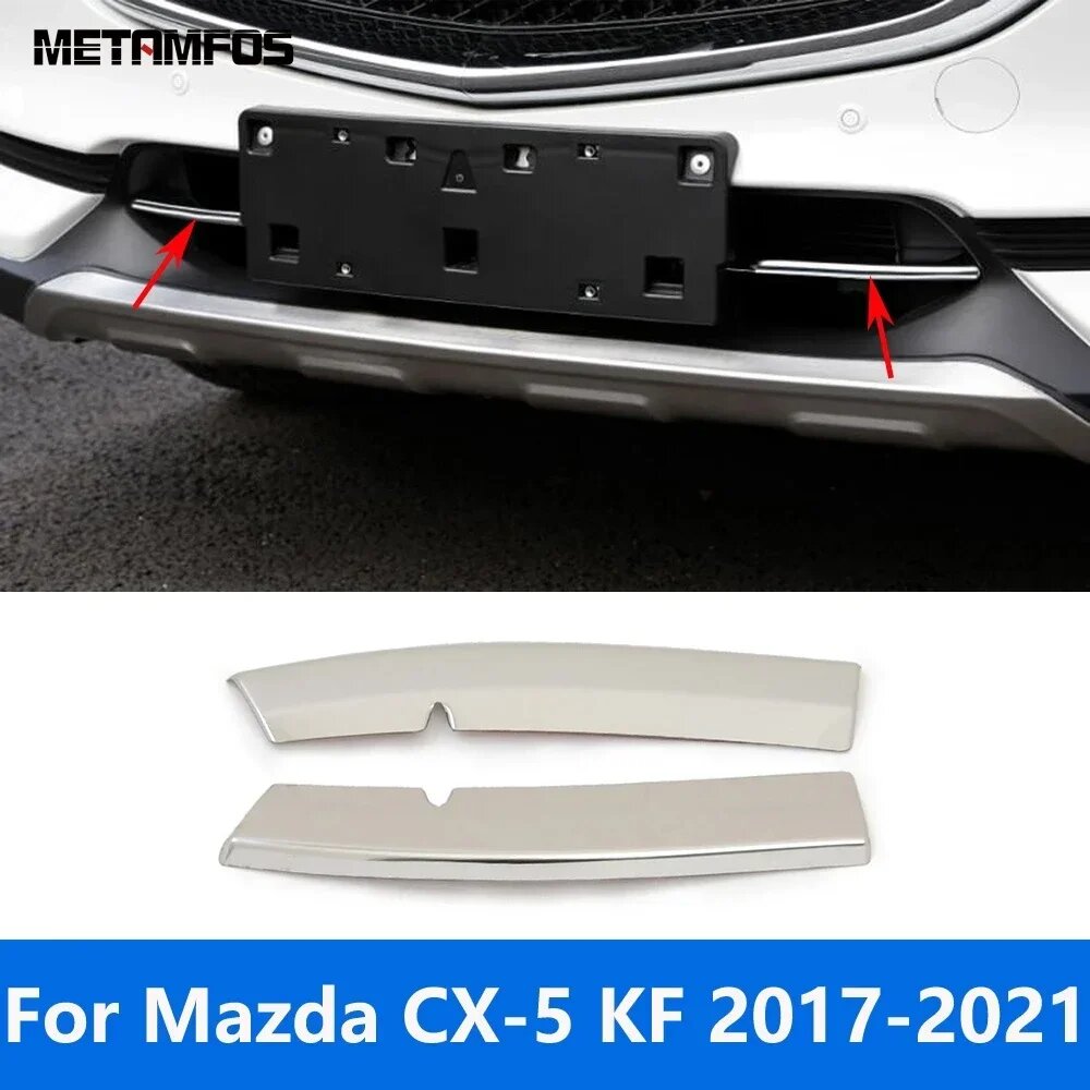 Аксессуары для Mazda CX5 CX-5 2017-2019 2020 2021 вставка из нержавеющей стали для переднего бампера Решетка гоночного гриля крышка формовочная отделка