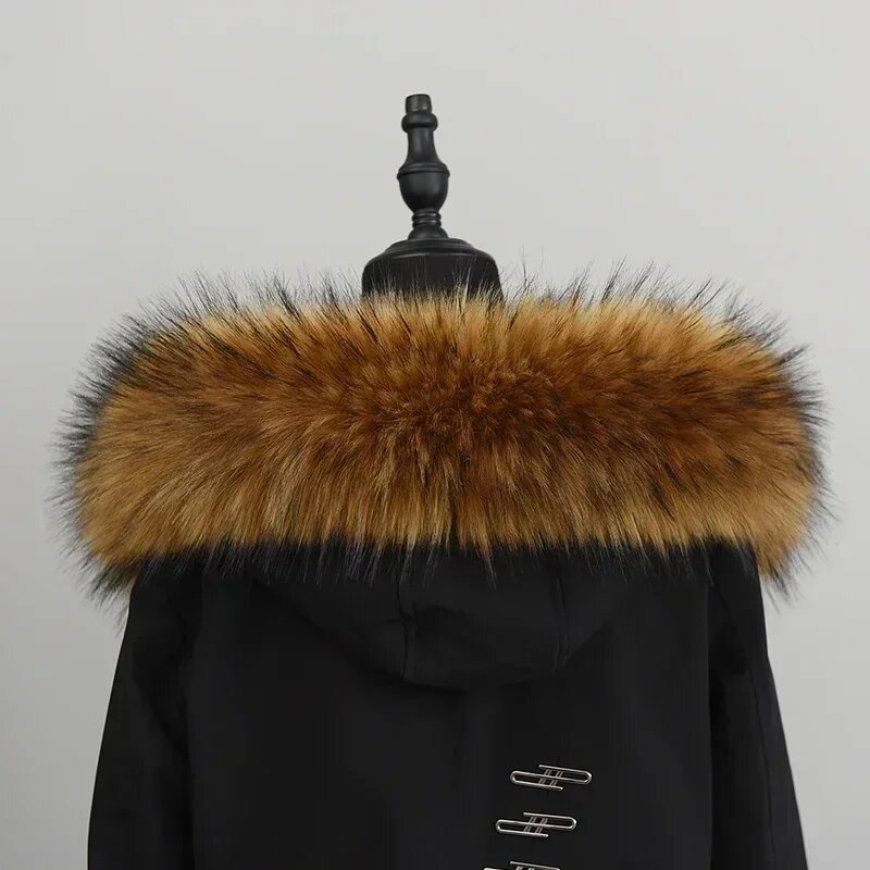 2025 фальшивый мех воротник для женщин мужчин пушистый теплый куртка капюшон декор зимняя мех шарфы одежда аксессуары детские пальто мех украшения,200,18, искусственный мех, полиэстер, полиэстер,