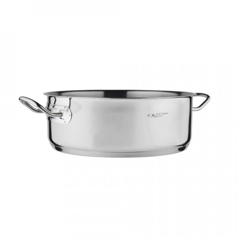 Кастрюля 8 л, катунь, общепит, КТ-ОБ-08Н, нерж. сталь, матовая полировка, низкая