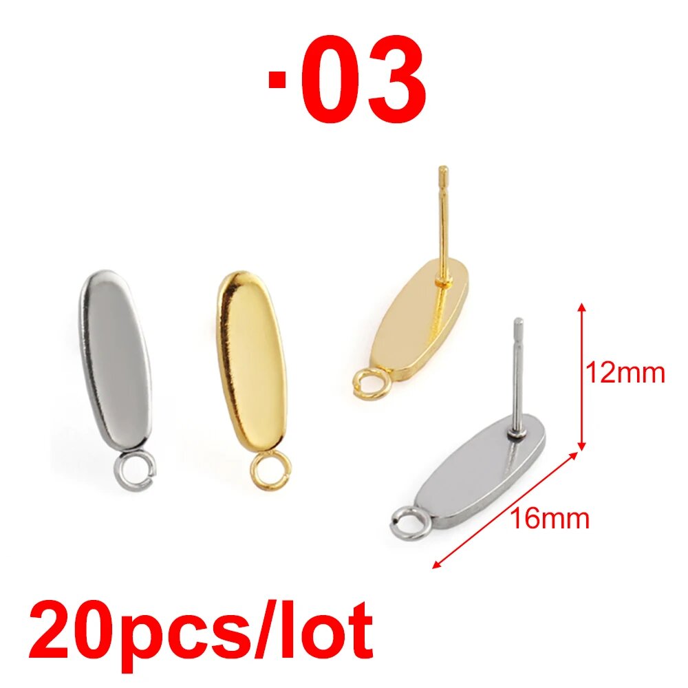 Сережки-гвоздики, фурнитура 20шт, D0407-D0408