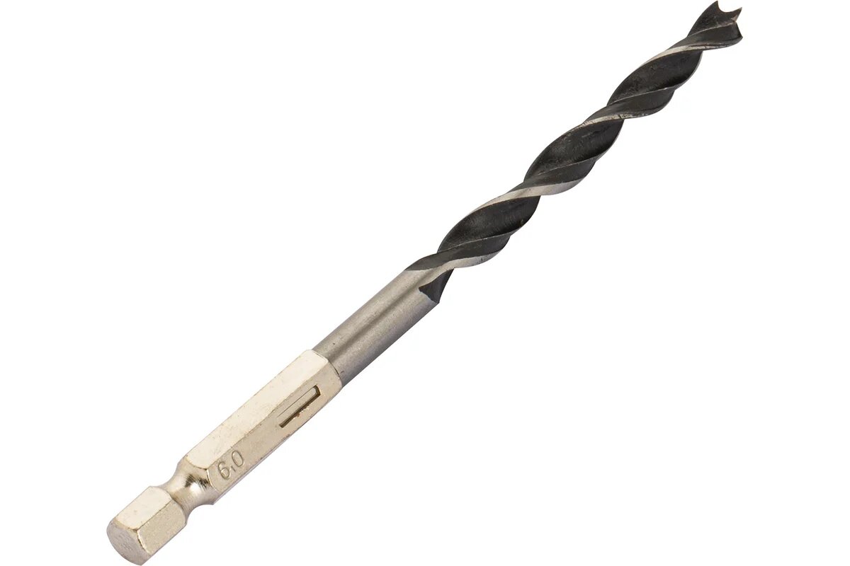 Сверло по дереву спиральное HEX 6 мм VIRA 553126 для точного сверления древесины