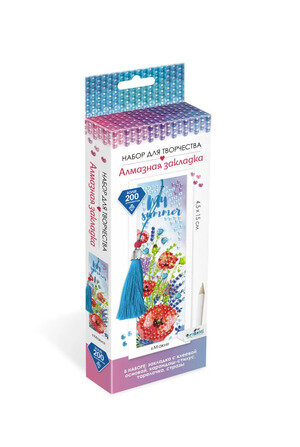 Набор для творчества (Origami) АлмазнаяЗакладка Маки [закладка с клеевой основой, карандаш-стилус, тарелочка, стразы] (07883)