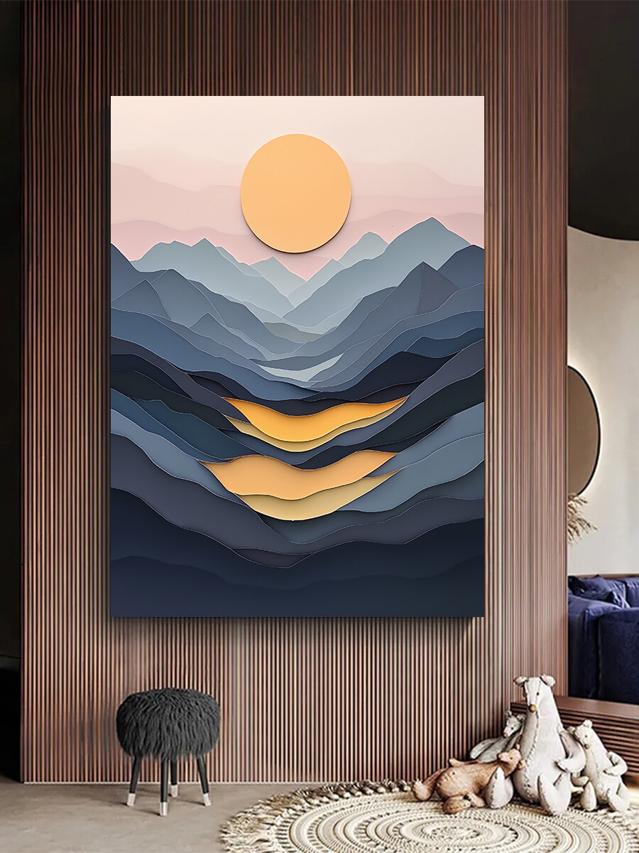 Пейзаж / природа, картина 3д / объемная, постер на холсте, 20х30 см, киригами