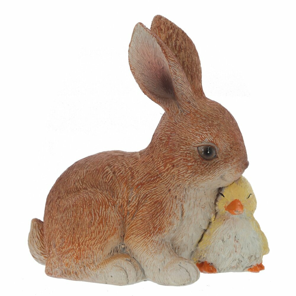 Статуэтка Заяц с утенком, 9х6х11 см KSM-816055