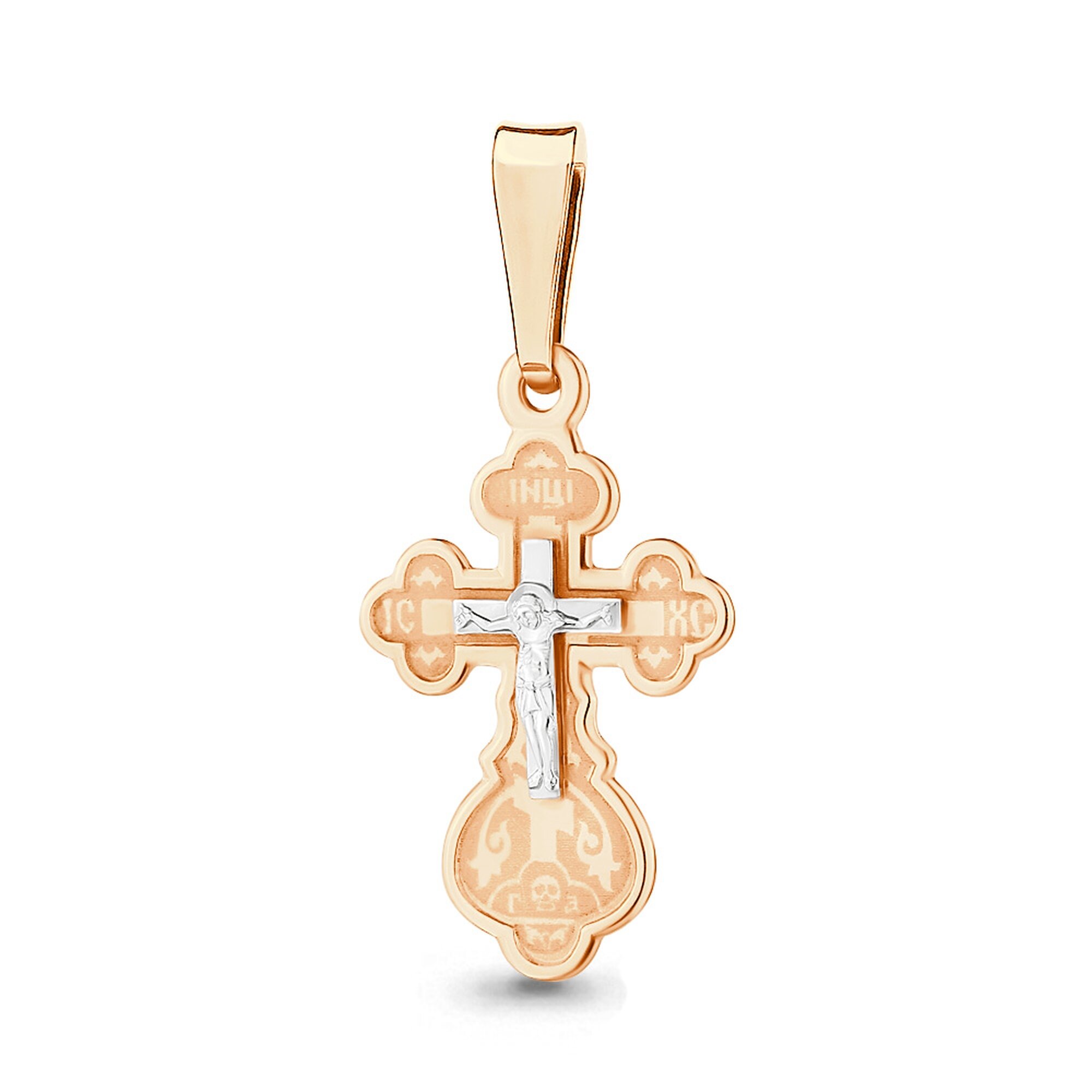 Крестик, красное золото, 585 проба