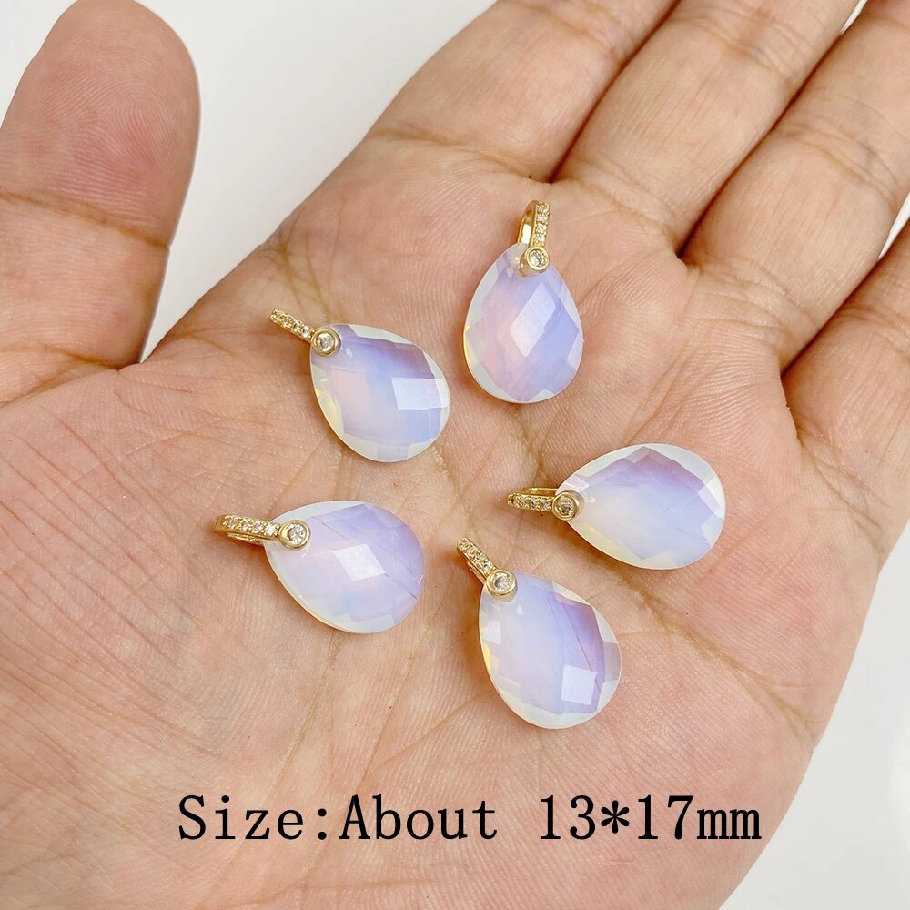 Подвески из камня RISYF в форме капли воды 2 шт. 2. Opal