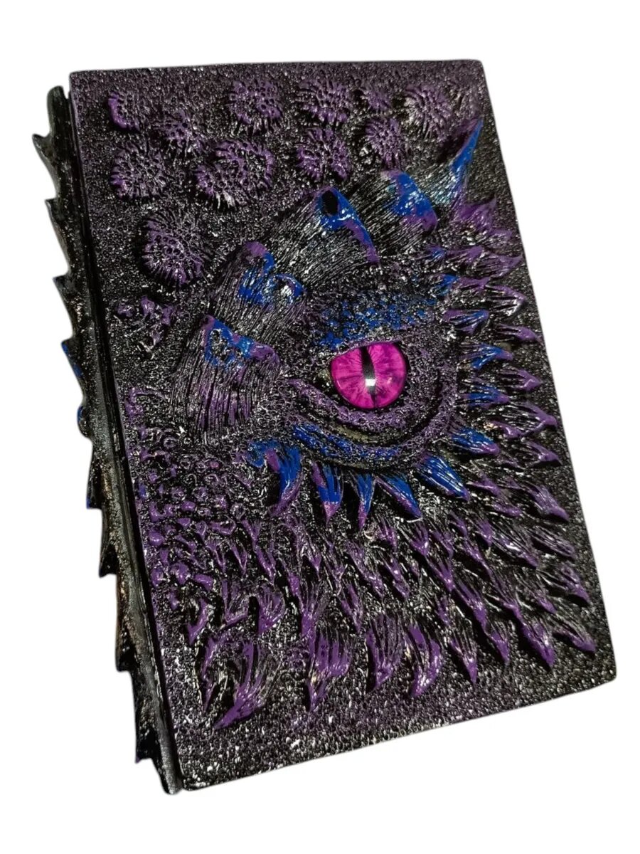 Блокнот "Дракон" Большой Кит, 120x178 мм, без дизайна, твердый переплет, фиолетовый
