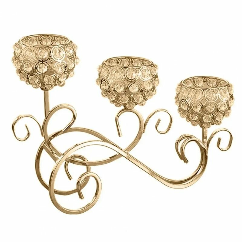 Европейский винтажный трехголовый хрустальный подсвечник декоративное украшение