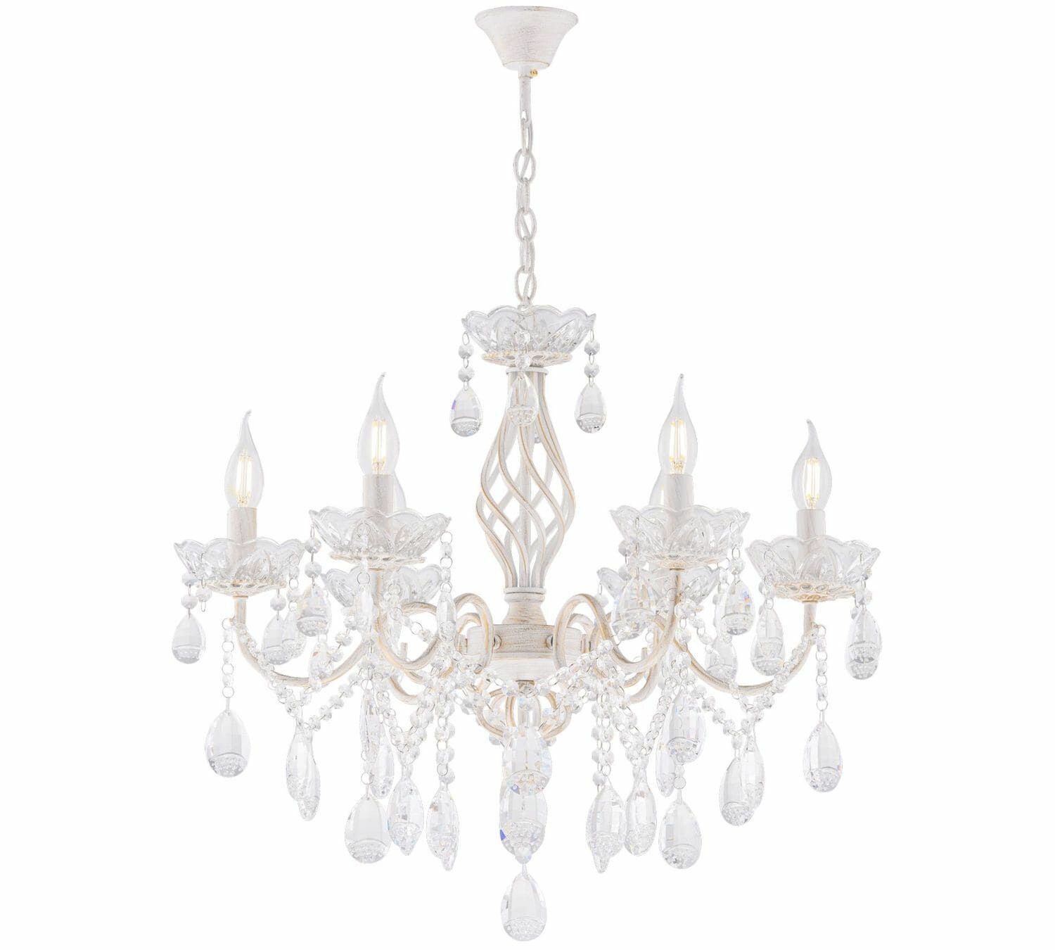 Люстра подвесная в классическом стиле с сменными лампочками Свет Столицы N2313-6 WG, цоколь E14