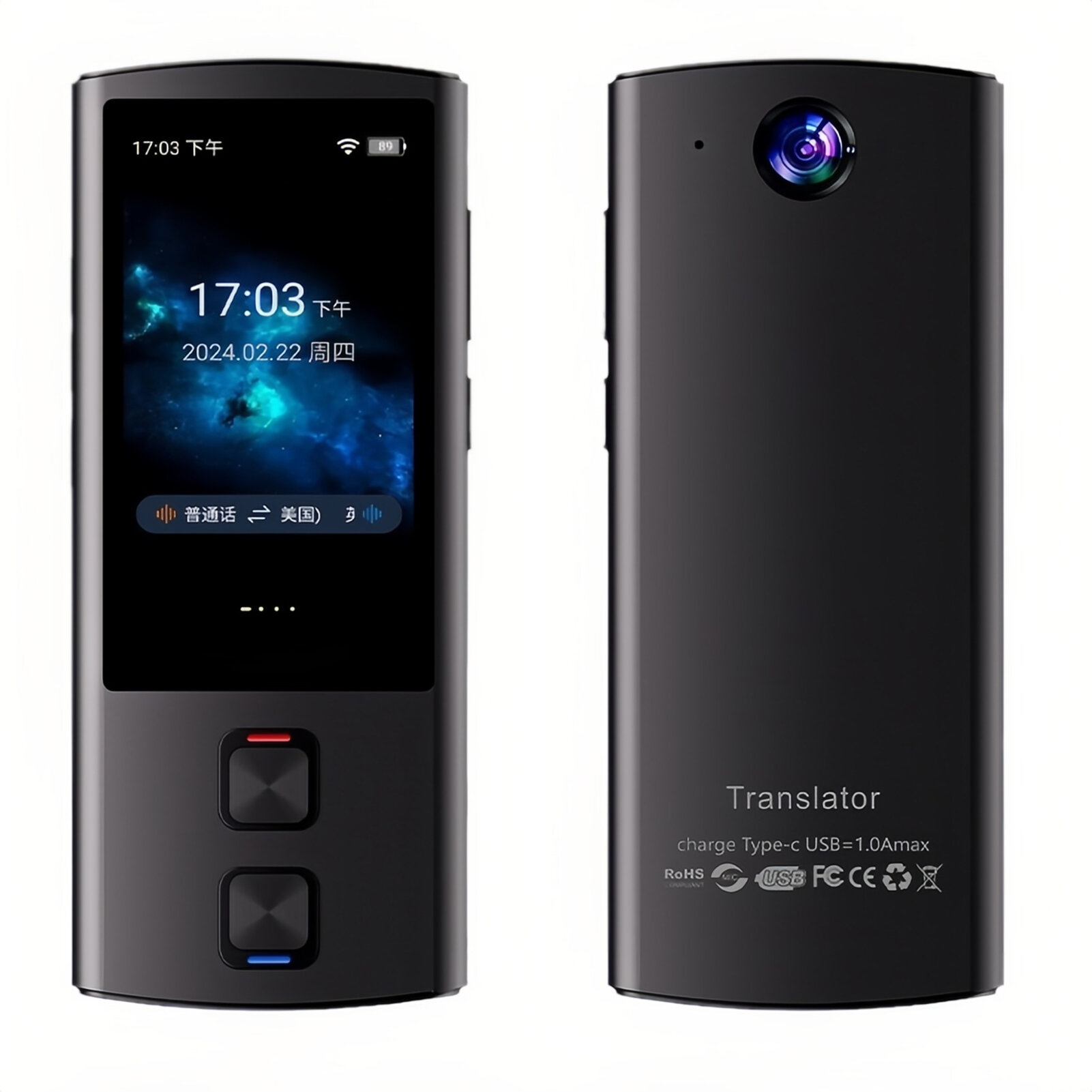 Портативный переводчик языков. Голосовой перевод на 138 языков. Перевод в автономном режиме. Синхронный перевод. Перевод текста/фото. Поддержка видеозаписи с преобразованием единиц измерения и функцией ChatGPT. Китайский/английский/японский/корейский.