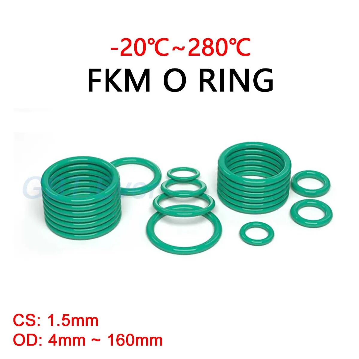 Зеленые уплотнительные кольца из фторкаучука FKM 4-160 мм OD 12mm (100Pcs)