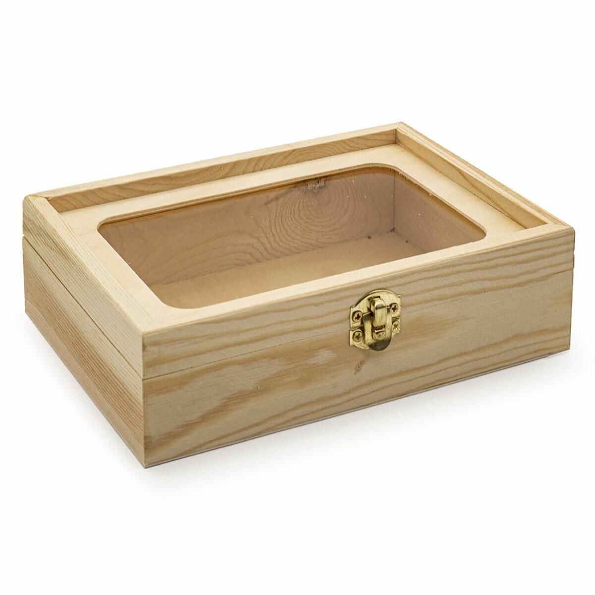 Заготовка для декорирования Astra&Craft Шкатулка с окном, сосна, фанера из тополя, пластик, 17х12х5 см