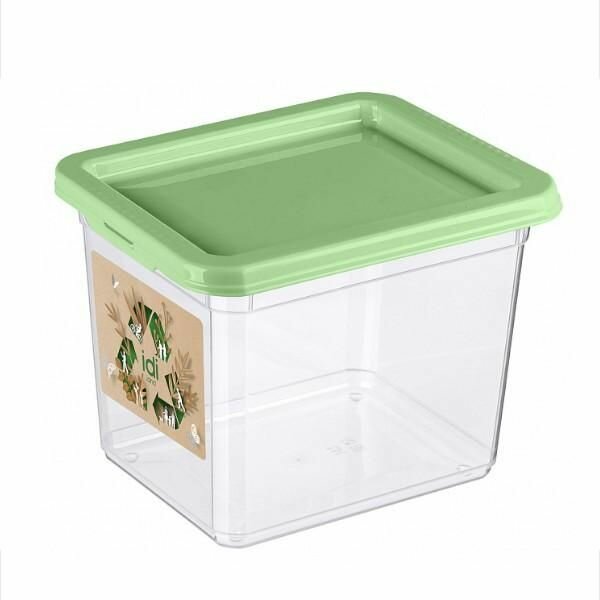 Контейнер для продуктов Idiland прямоугольный 2,5 л, 190х153х144 мм зеленый