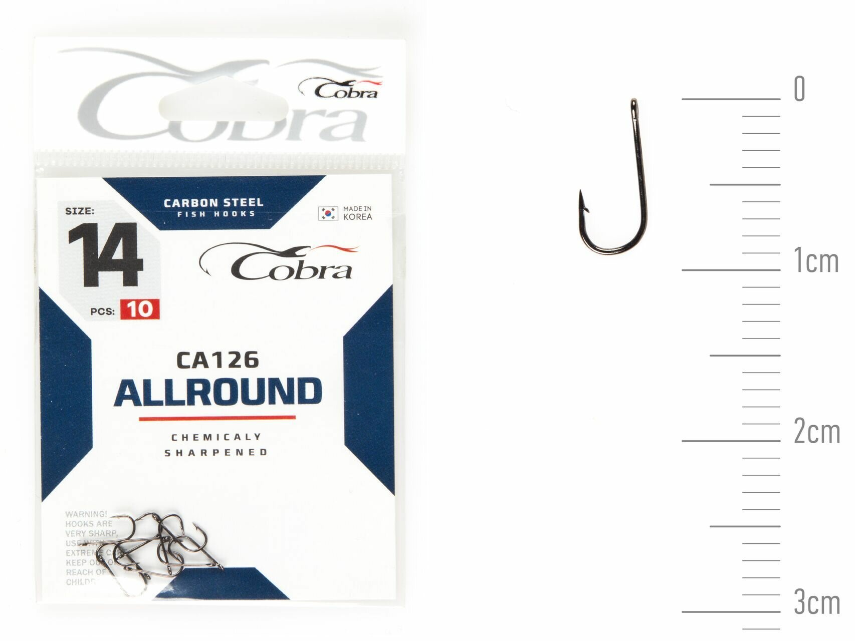 Крючки рыболовные Cobra Allround VIKING CA126, размер 14, 10шт в упаковке / Крючки для рыбалки Кобра Оллраунд викинг