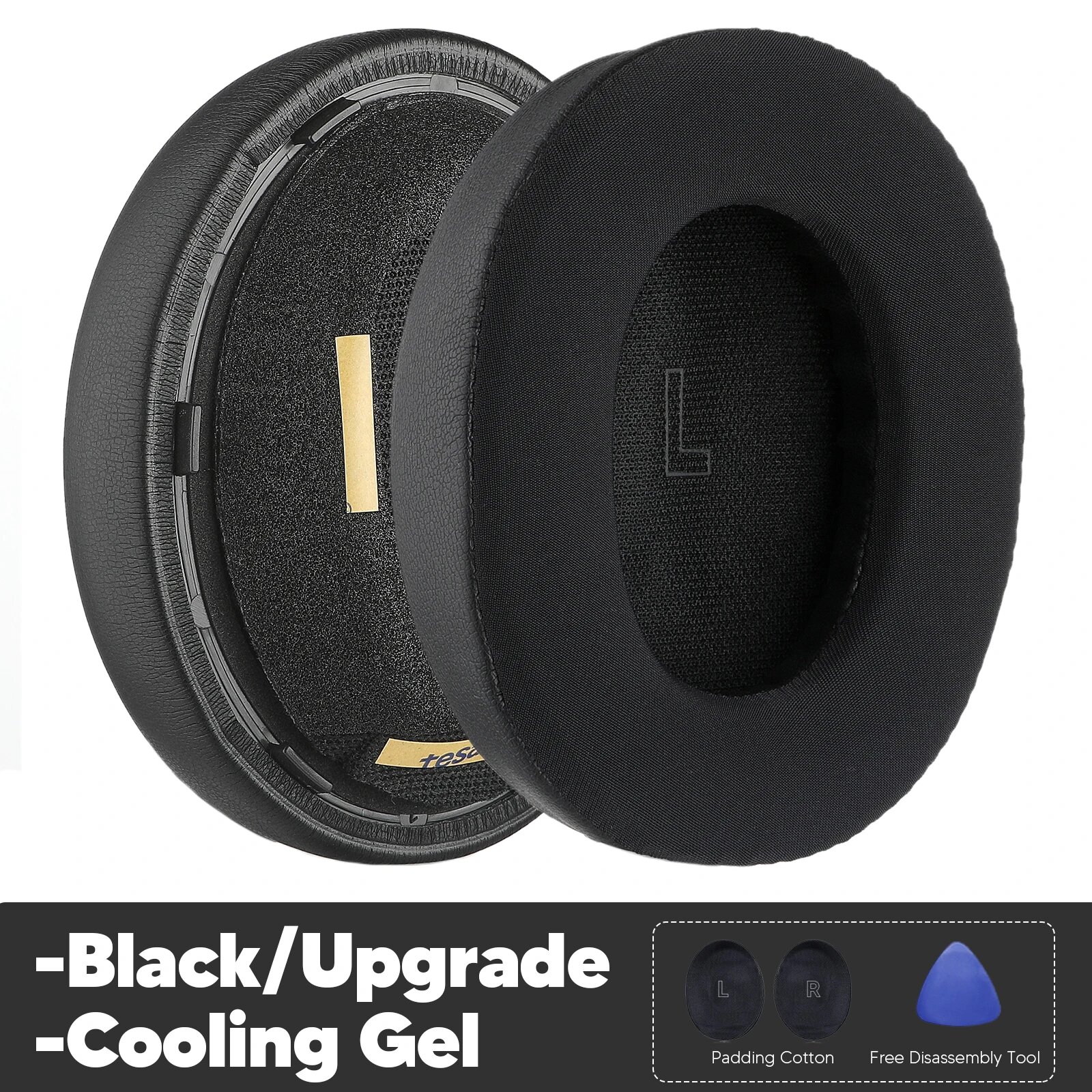 Амбушюры для Bose QuietComfort Ultra из протеиновой кожи Black Cooling Gel