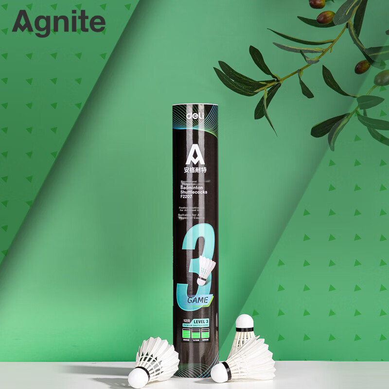 Deli Competition-Grade Durable Upgraded Speed Training Duck Feather Badminton Shuttlecocks, 12-Pack