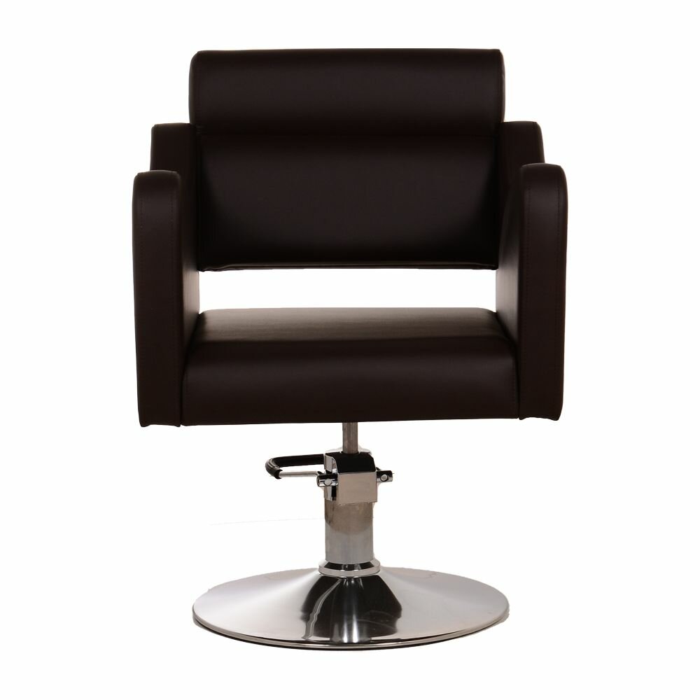 Парикмахерское кресло "Флора", коричневый цвет, основание - диск
