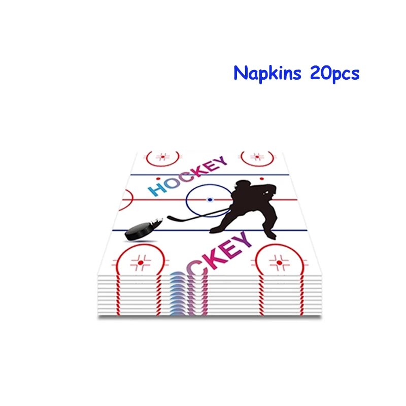 Хоккейная вечеринка на льду Одноразовая посуда Бумажные тарелки Чашки Воздушные шары Баннер Бантинг Флаг Дети Baby Shower День рождения Украшения
