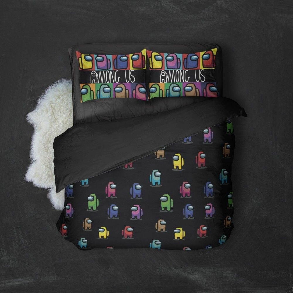 Арт комплект постельного белья Among Us, 2х спальный, 50/70