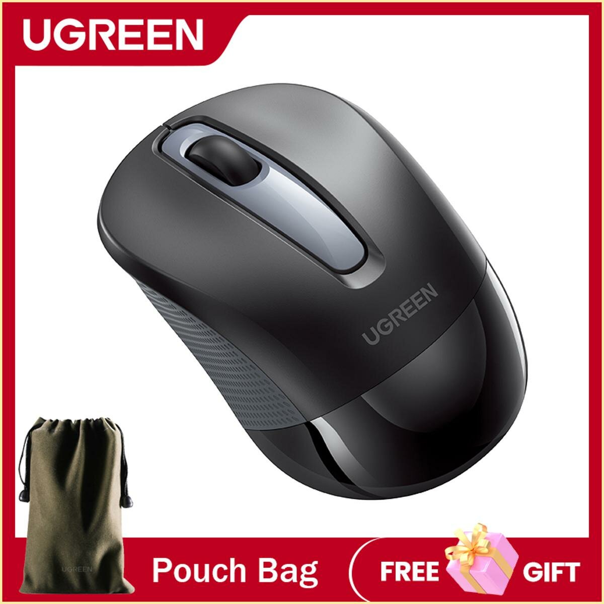 UGREEN мышь беспроводная эргономичная форма бесшумный щелчок 2400 точек на дюйм для MacBook планшетный компьютер ноутбук
