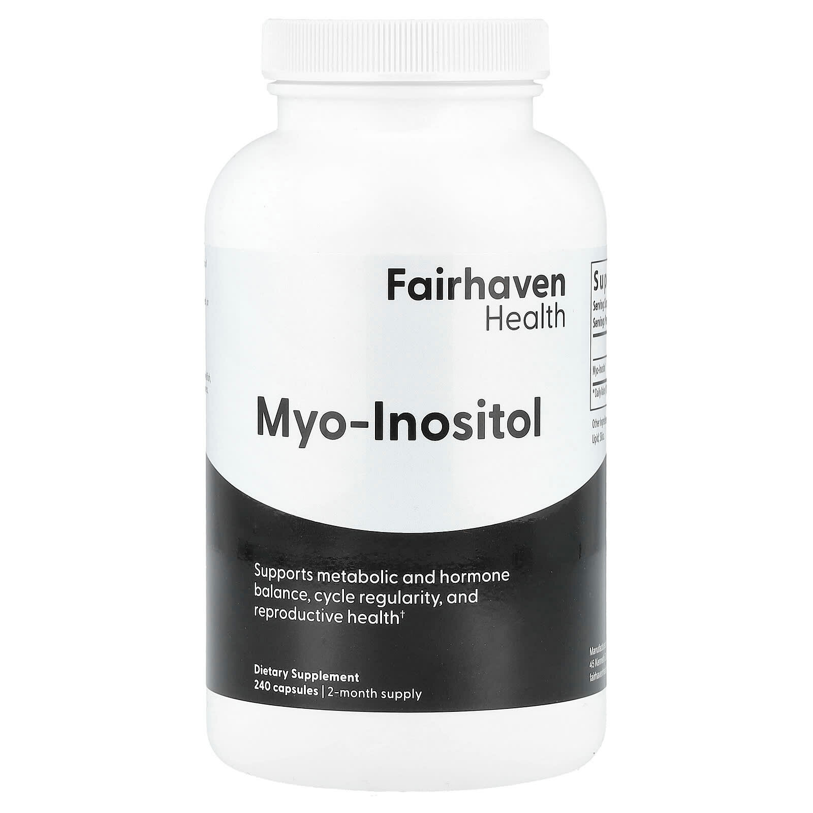 Fairhaven Health Myo-Inositol 240 капсул / Мио-Инозитол, для женщин и мужчин