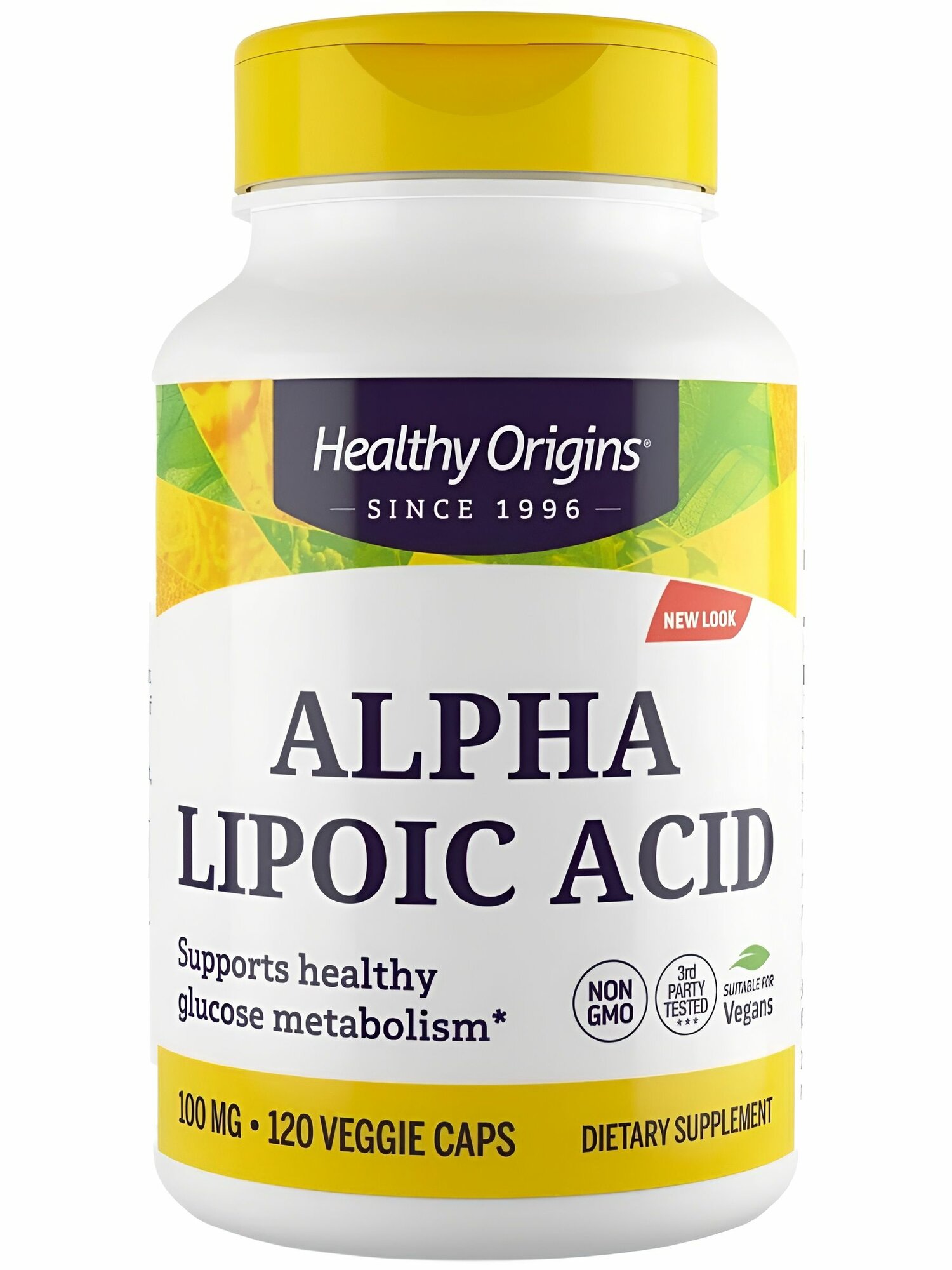 Альфа-липоевая кислота Healthy Origins 100 мг 120 капсул, для метаболизма и антиоксидантной защиты